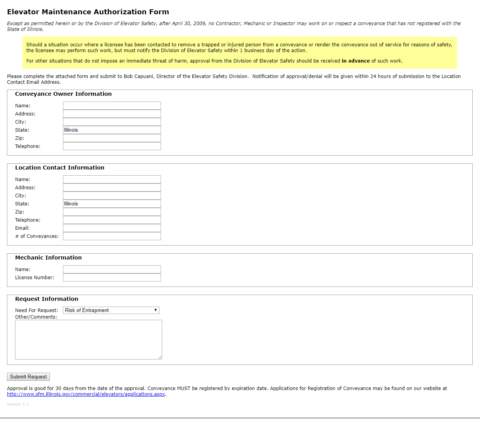 Elevator Forms and Applications | Elevatorinspection.com - Stuard ...